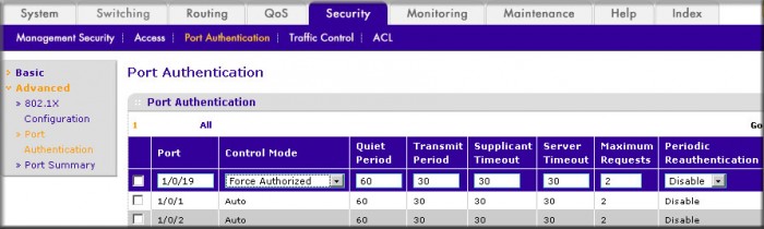 How do I authentic dot1x users by a radius server using the web interface on my managed switch ...